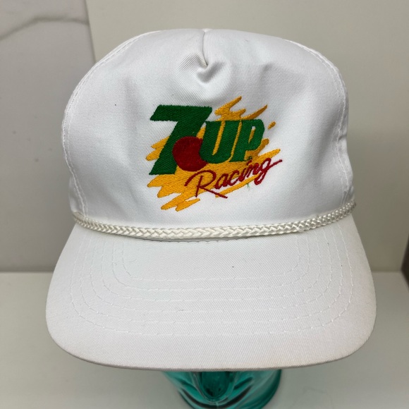 Accessories | Rare Vintage 7up Rope Racing Snapback Hat White Cap ...